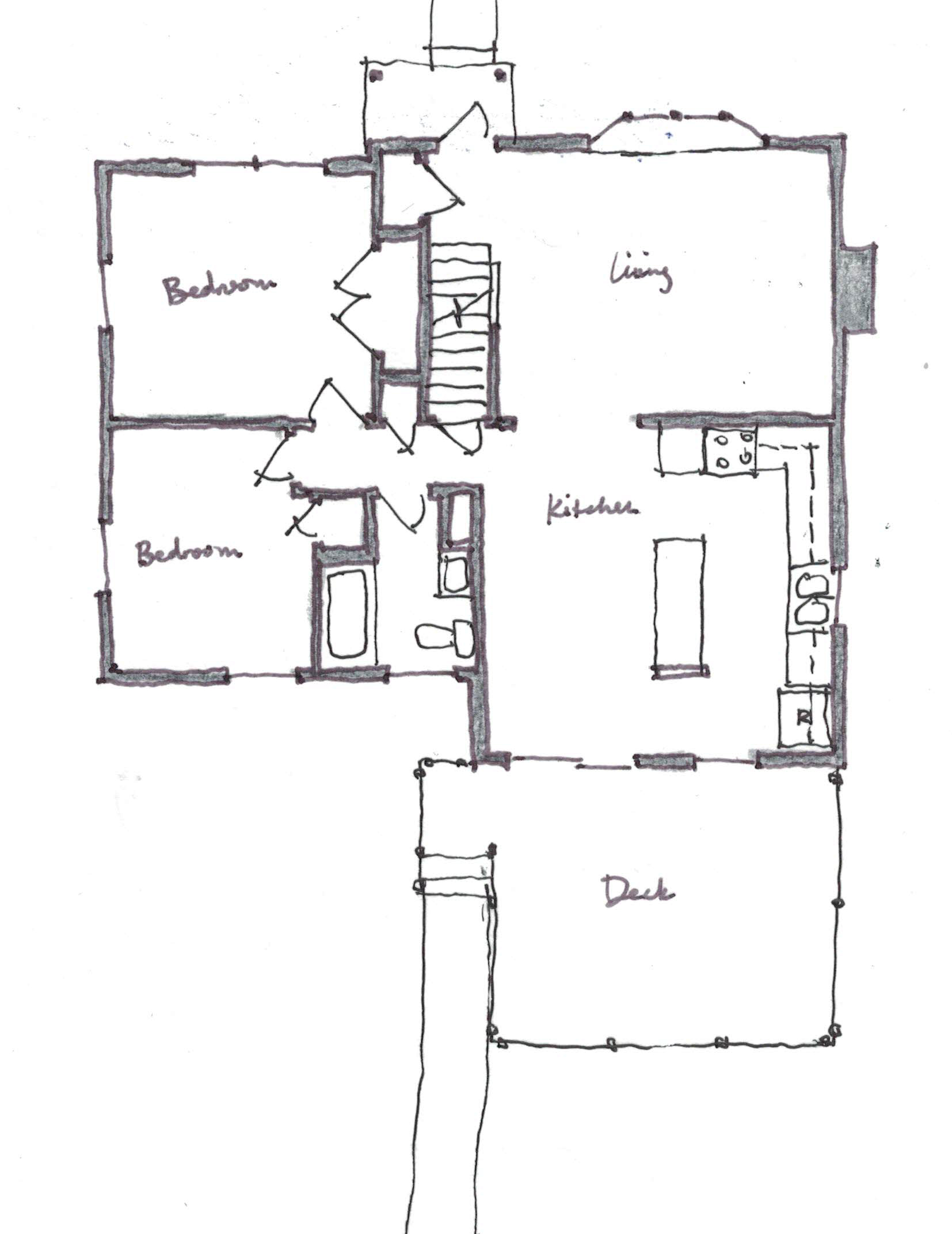 Howard Addition Existing First Floor Plan - YR Architecture + Design